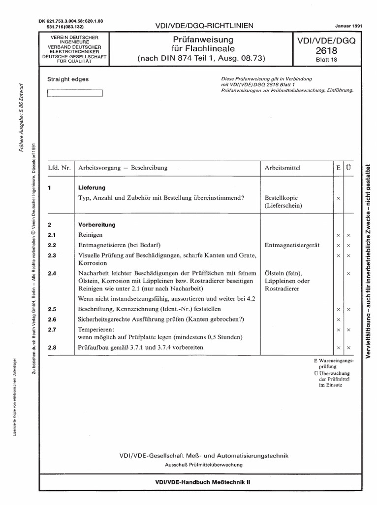 VDI VDE DGQ 2618 Blatt-18 1991-01 | PDF
