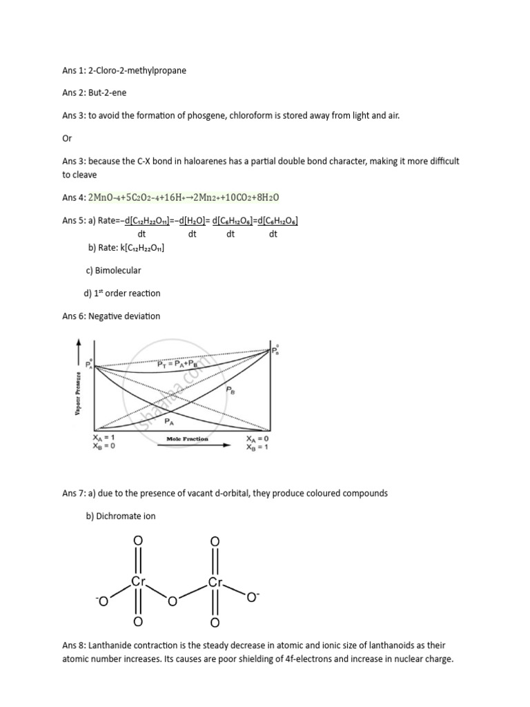 Chemistry Paper Soln | PDF