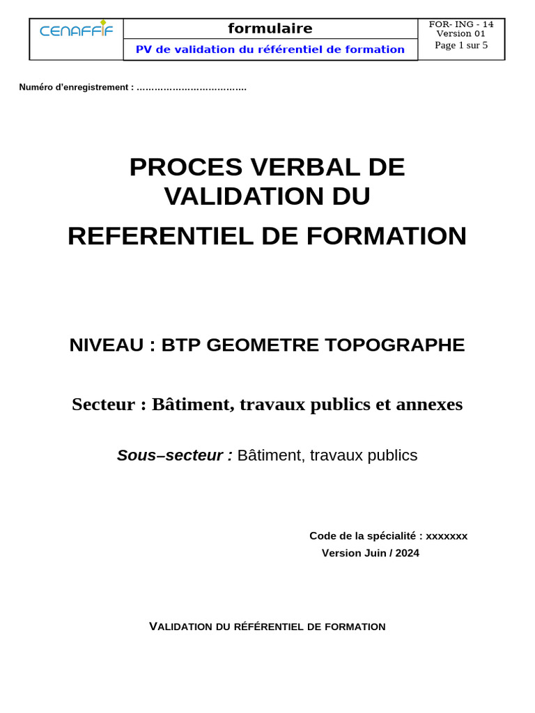 PV de Validation RF Topographe | PDF
