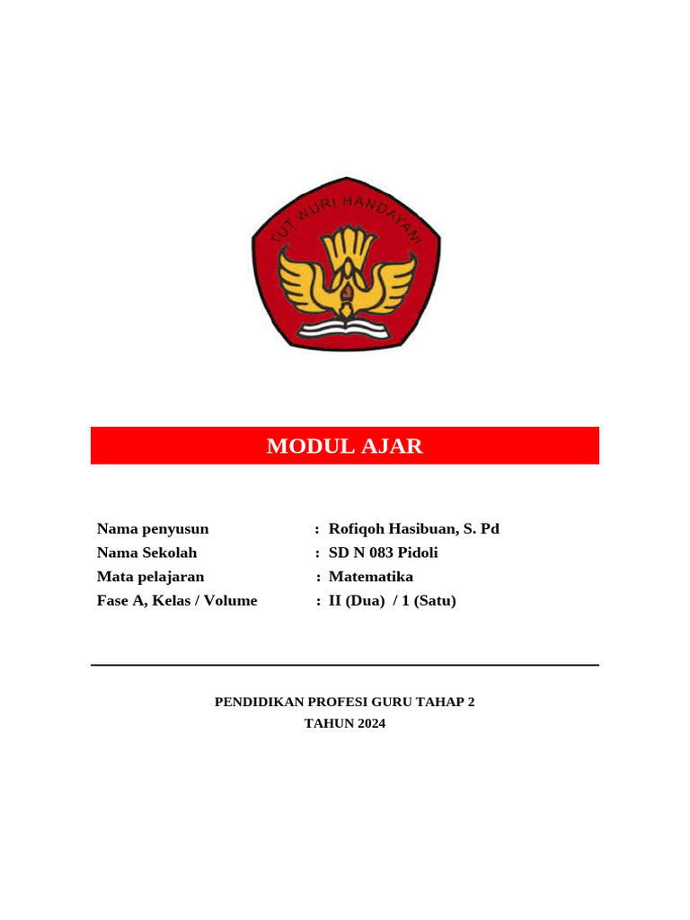 Modul Ajar Matematika PPG Tahap 2 | PDF