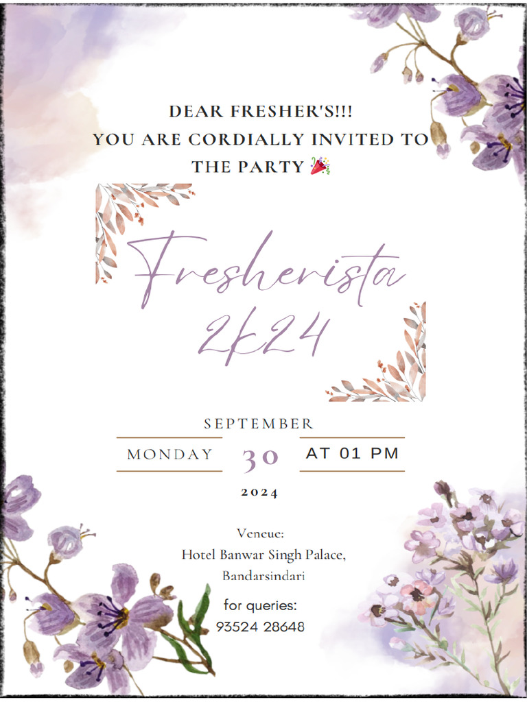 Freshers Invitation | PDF