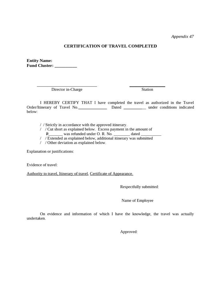 Travel-Completed Sample | PDF