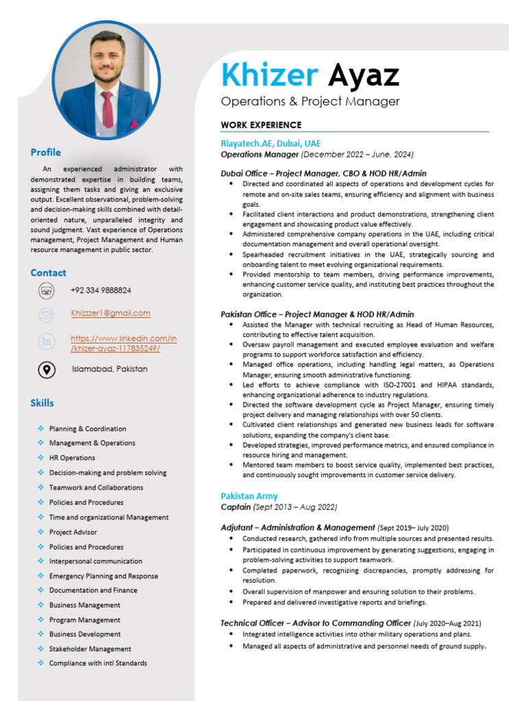 Khizer Ayaz - Resume. | PDF