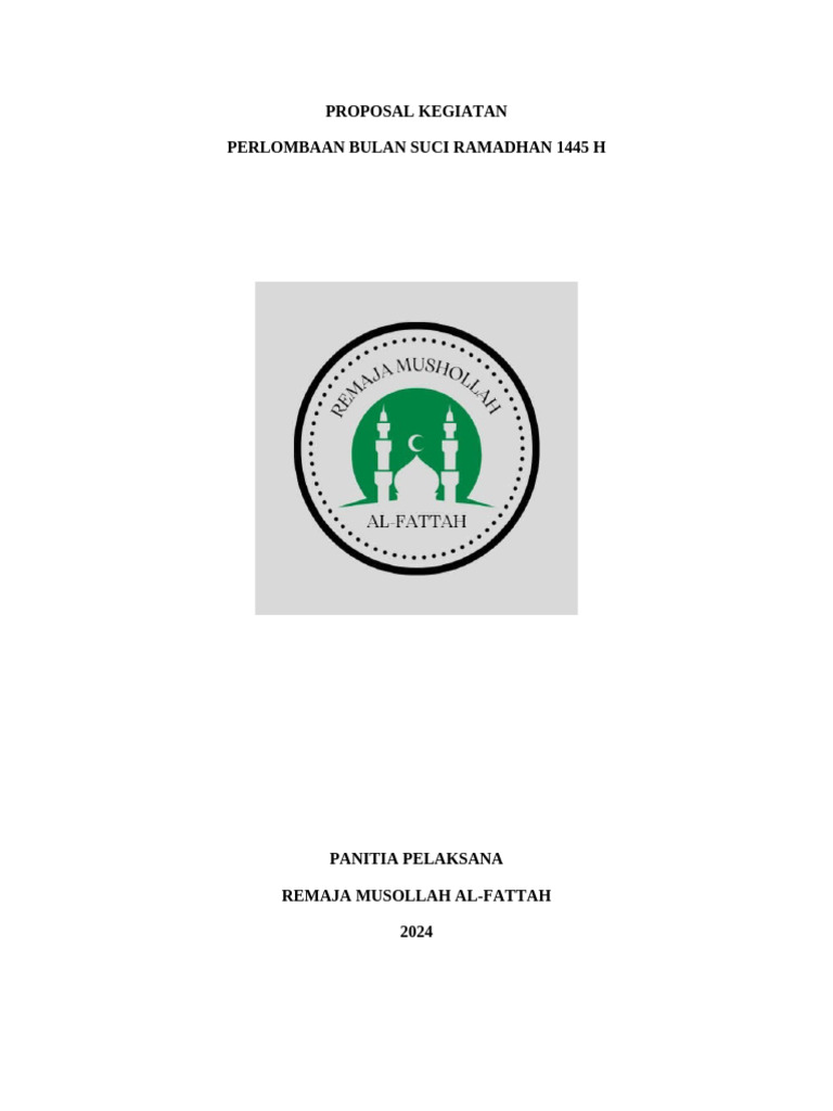 Proposal Kegiatan Ramadhan Eka | PDF | Semitic Words And Phrases