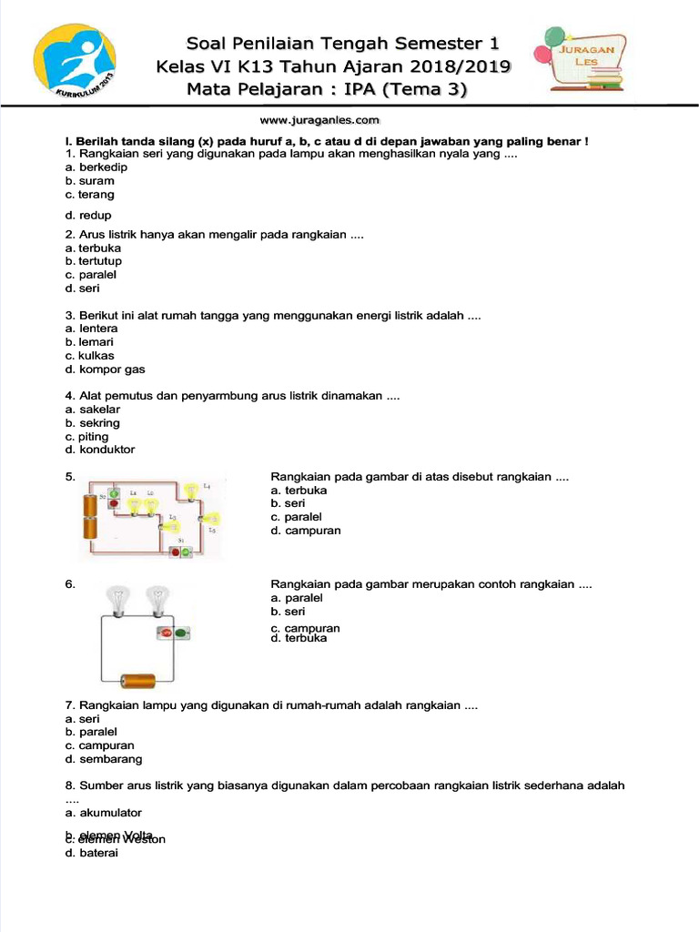 PDF Soal Ipa Kelas 6 Semester 1 Tema3 Compress | PDF