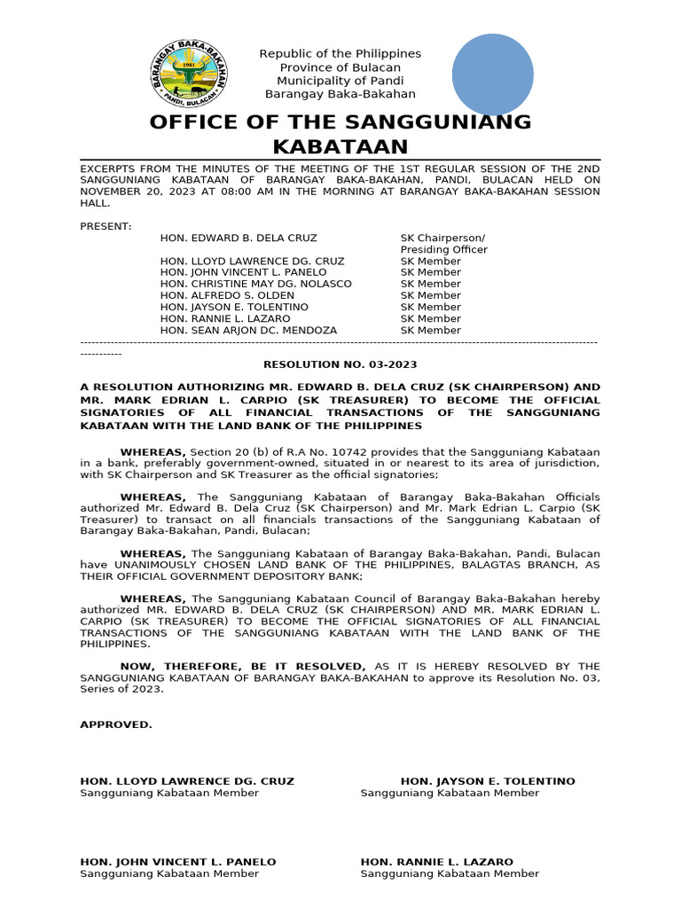 SK_RESO_03_s_2023-LANDBANK | PDF