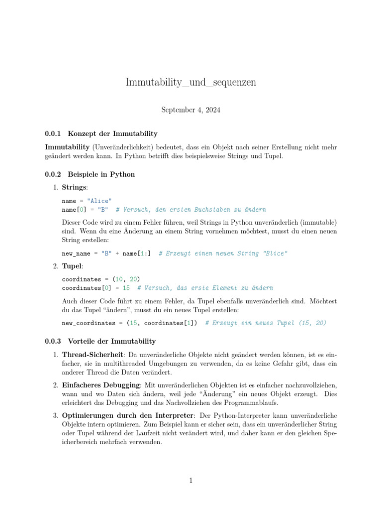 Immutability Und Sequenzen | PDF