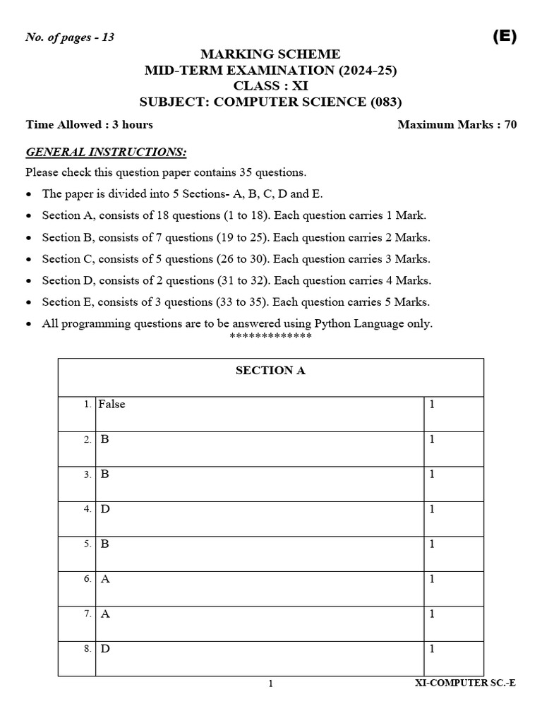 Xi Computer Science - Doc-E | PDF