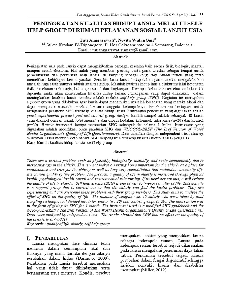 Pengertian Kualitas Hidup | PDF