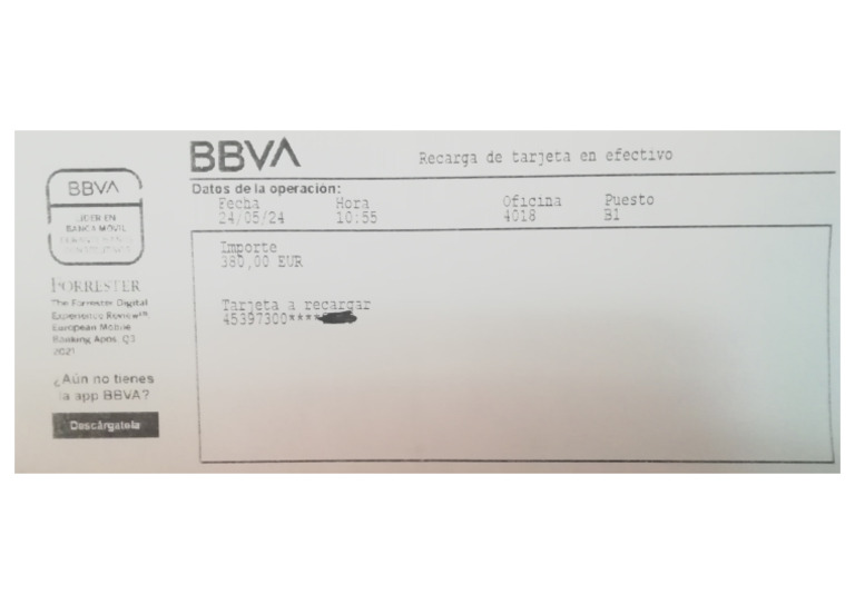 Ingreso por cajero BBVA | PDF