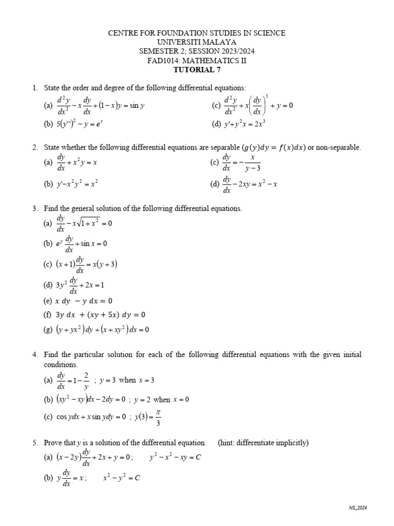 Tutorial 7 Fad1014 | PDF