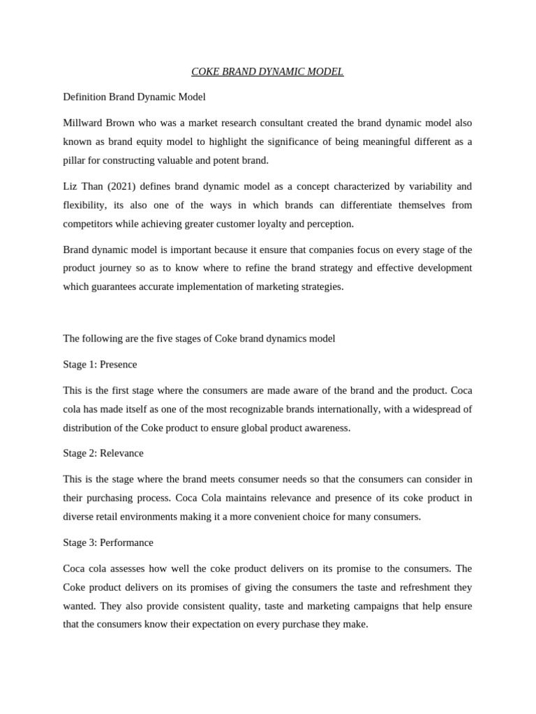 Coke Brand Dynamic Model | PDF
