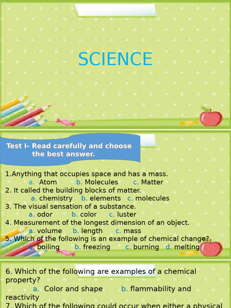Science Grade Ist Periodical Examination | PDF
