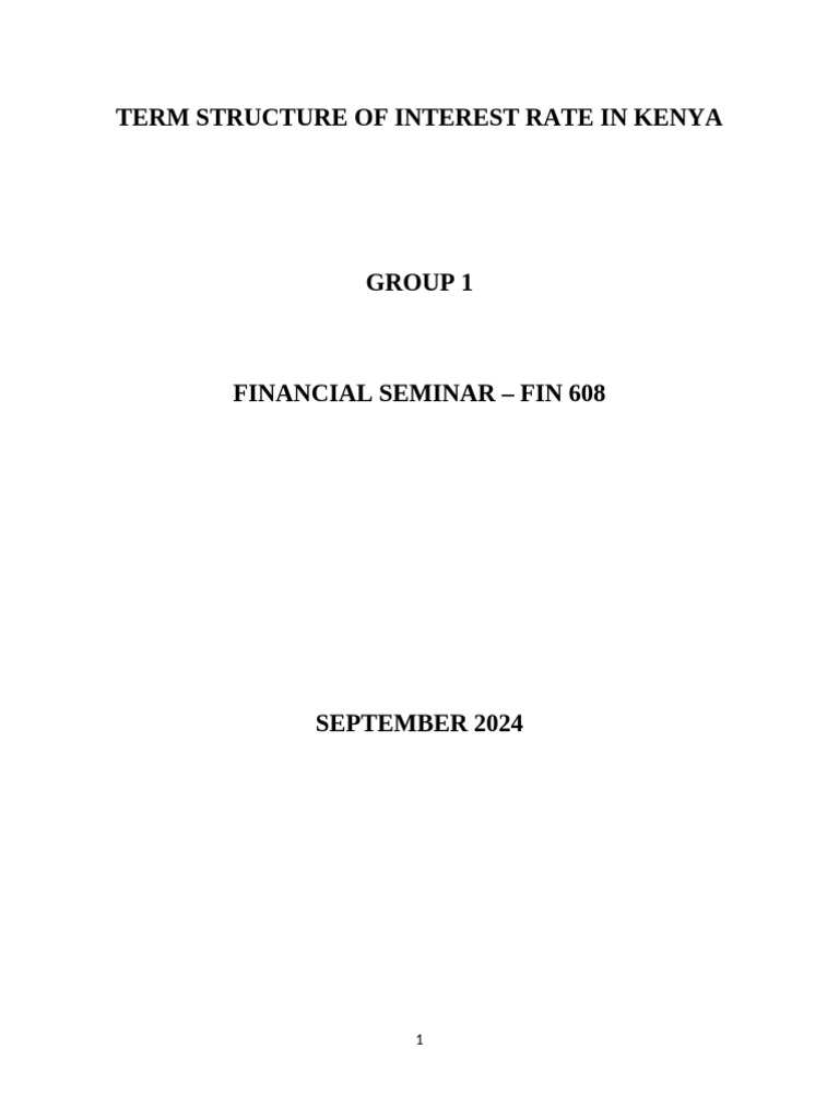 Term Structure of Interest Rate in Kenya | PDF
