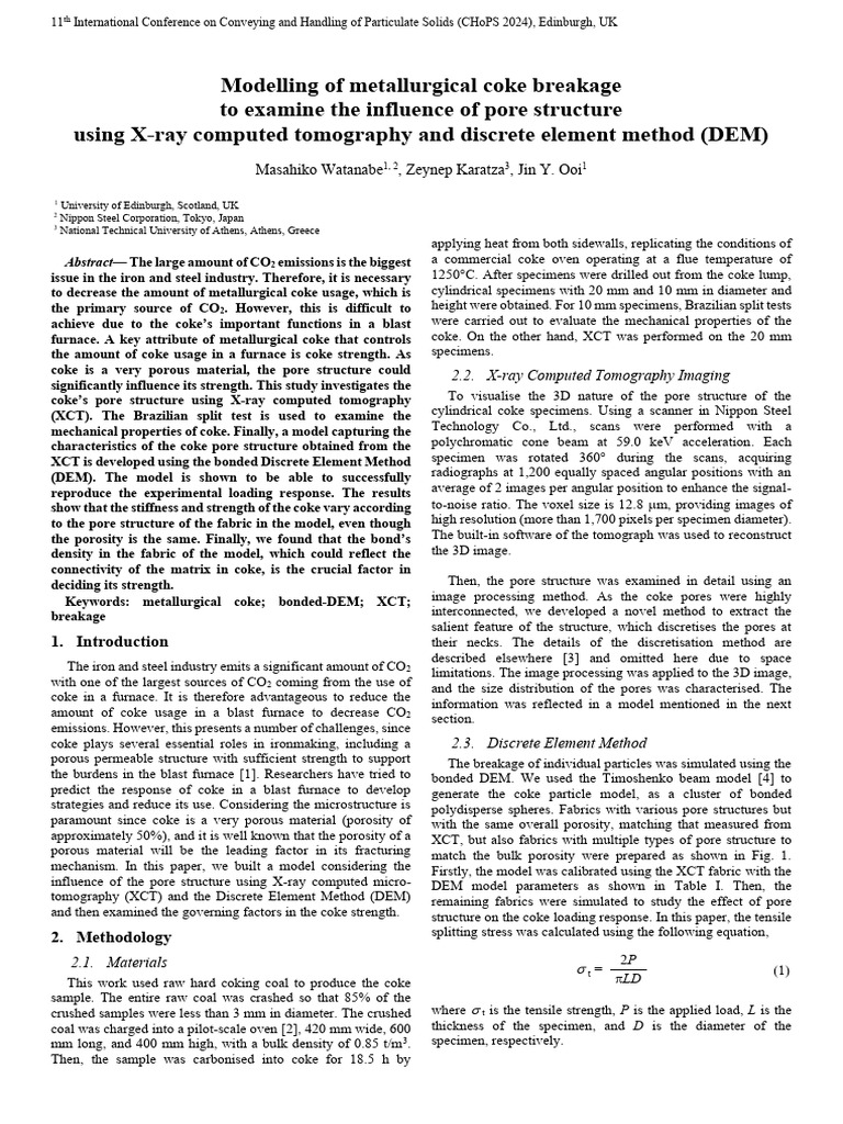 Modelling of Metallurgical Coke Breakage To Examine The Influence of Pore Structure Using X-Ray ...