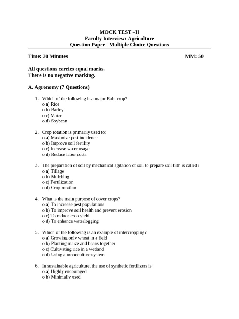Answer key-Faculty Interview- Question Paper-2 | PDF