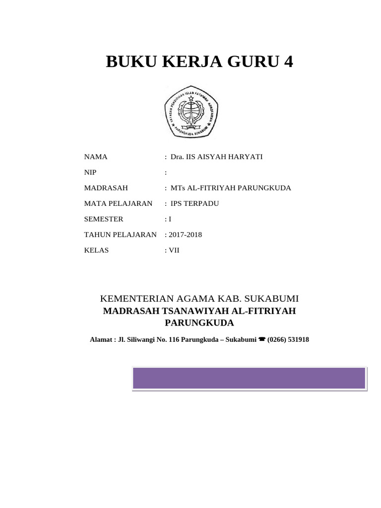buku kerja guru 4 | PDF