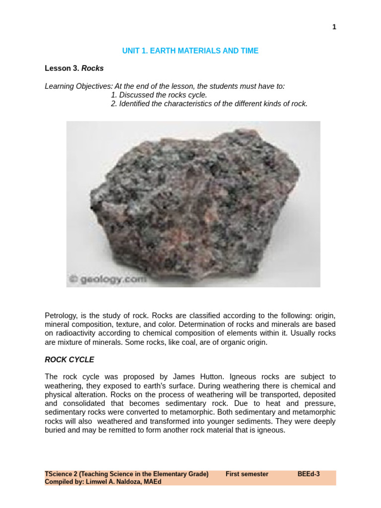 TSci 2_L3_Rocks | PDF