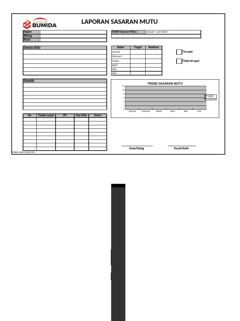 FORM 400-13-001-01 Sasaran Mutu | PDF