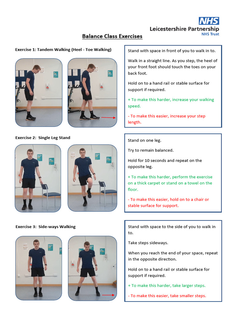 Balance Exercises for Beginners | PDF | Foot | Chair