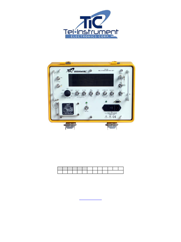 TR 220 Operational Manual Rev F | PDF