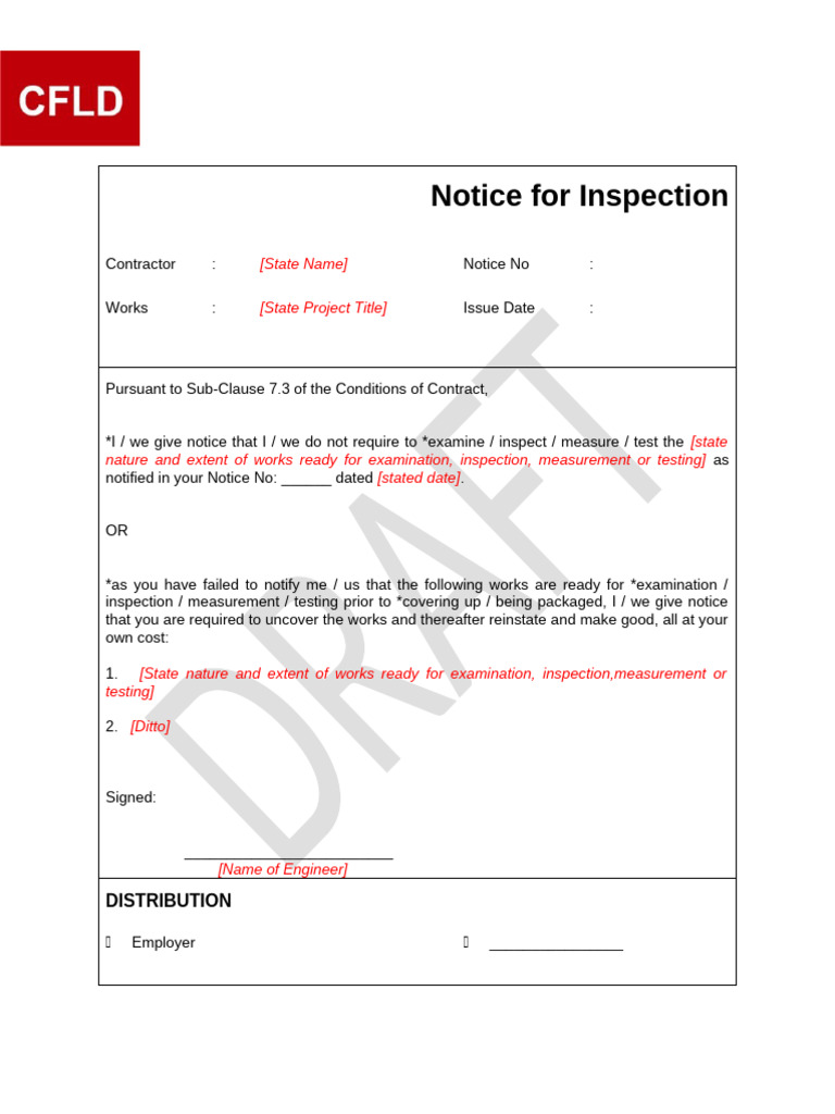 Notice For Inspection | PDF