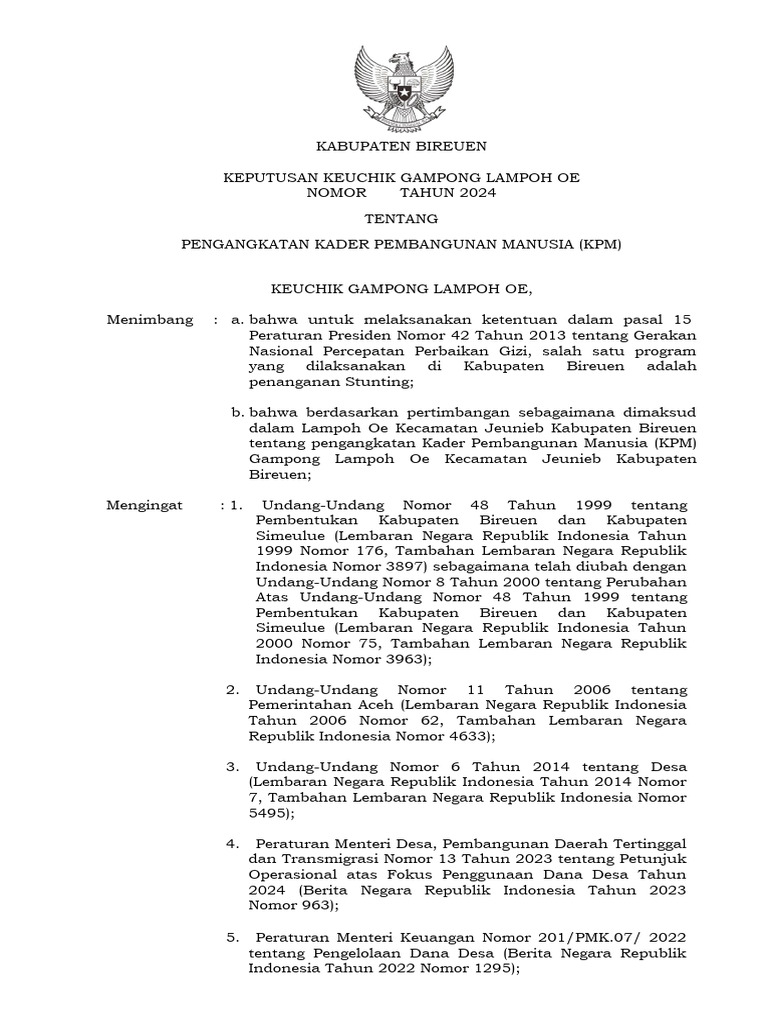 SK - KPM | PDF | Indonesia