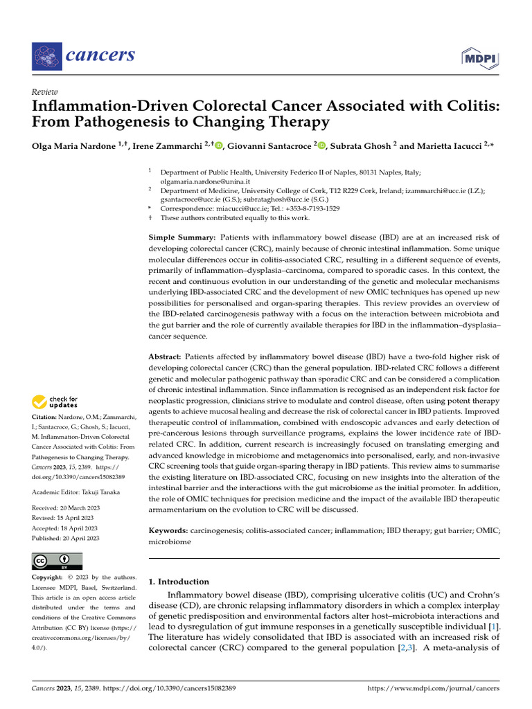 Colitis Associated Colon Cancer | PDF | Inflammatory Bowel Disease ...