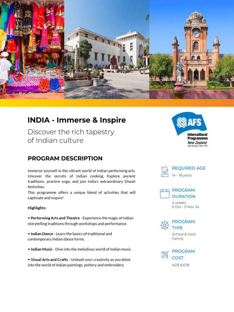 India Immerse and Inspire Program Brochure | PDF