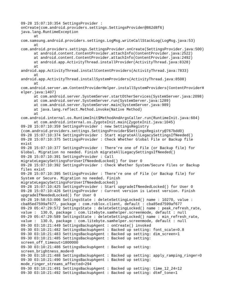 Settings Provider | PDF
