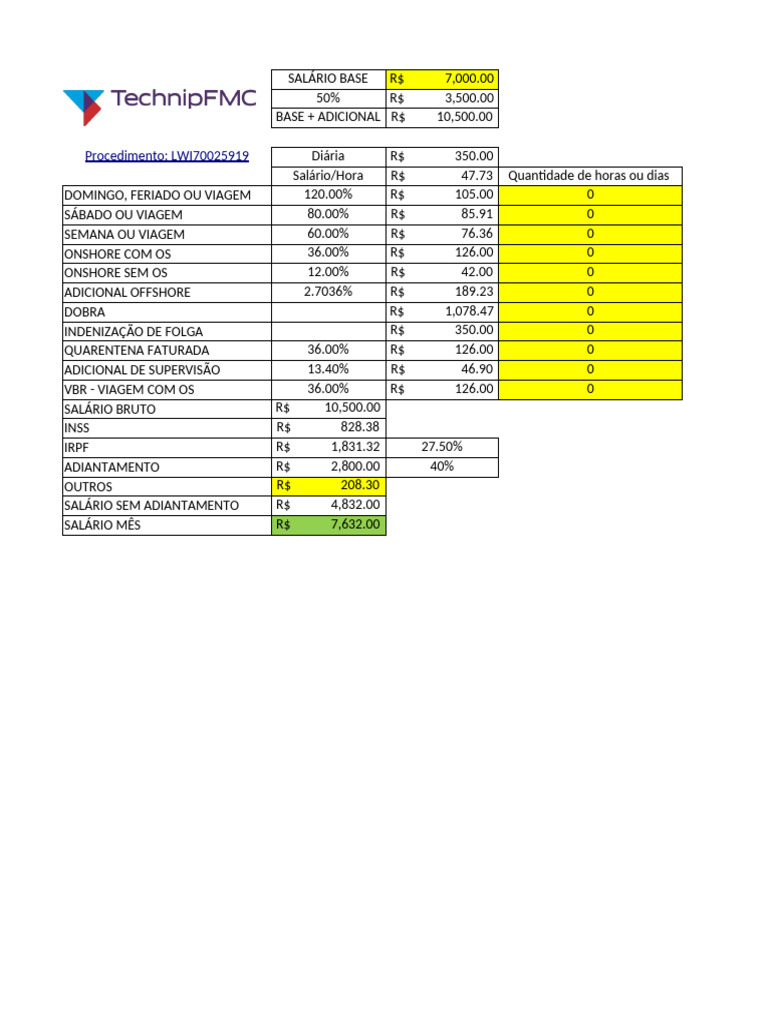 Cálculo de Salário | PDF