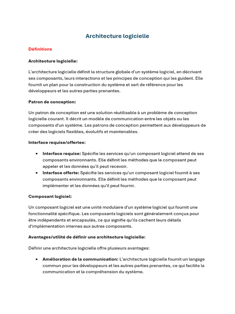 Architecture Logicielle Examen | PDF