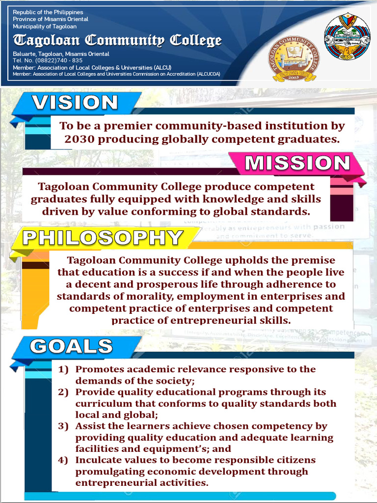 TCC Vision Mission Philosophy | PDF