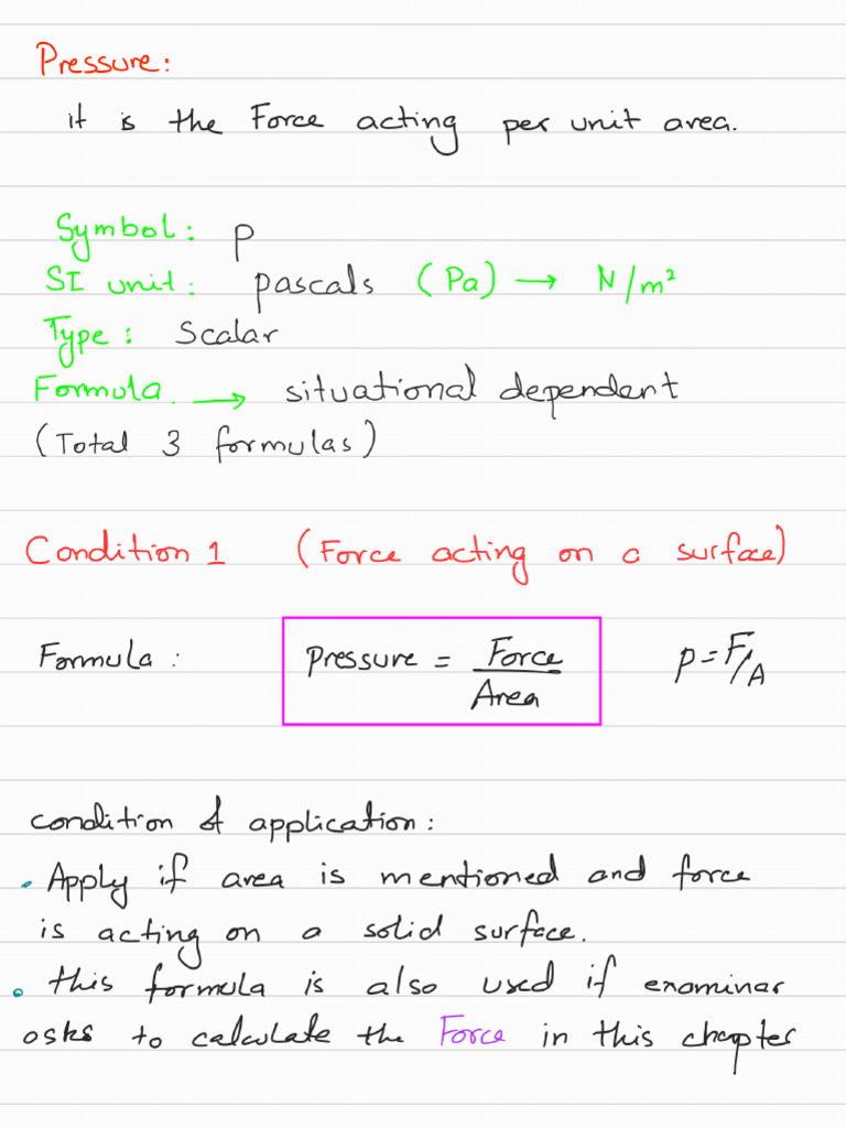Pressure (IGCSE) | PDF