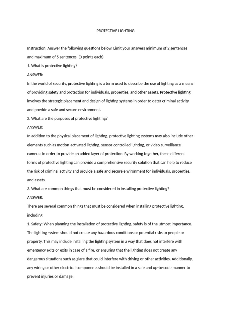 Protective Lighting | PDF