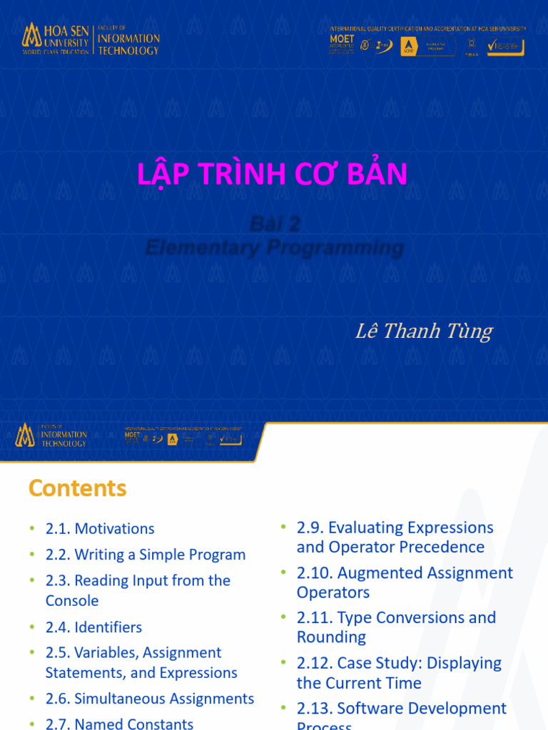 Tuân 02 - Elementary Programming | PDF