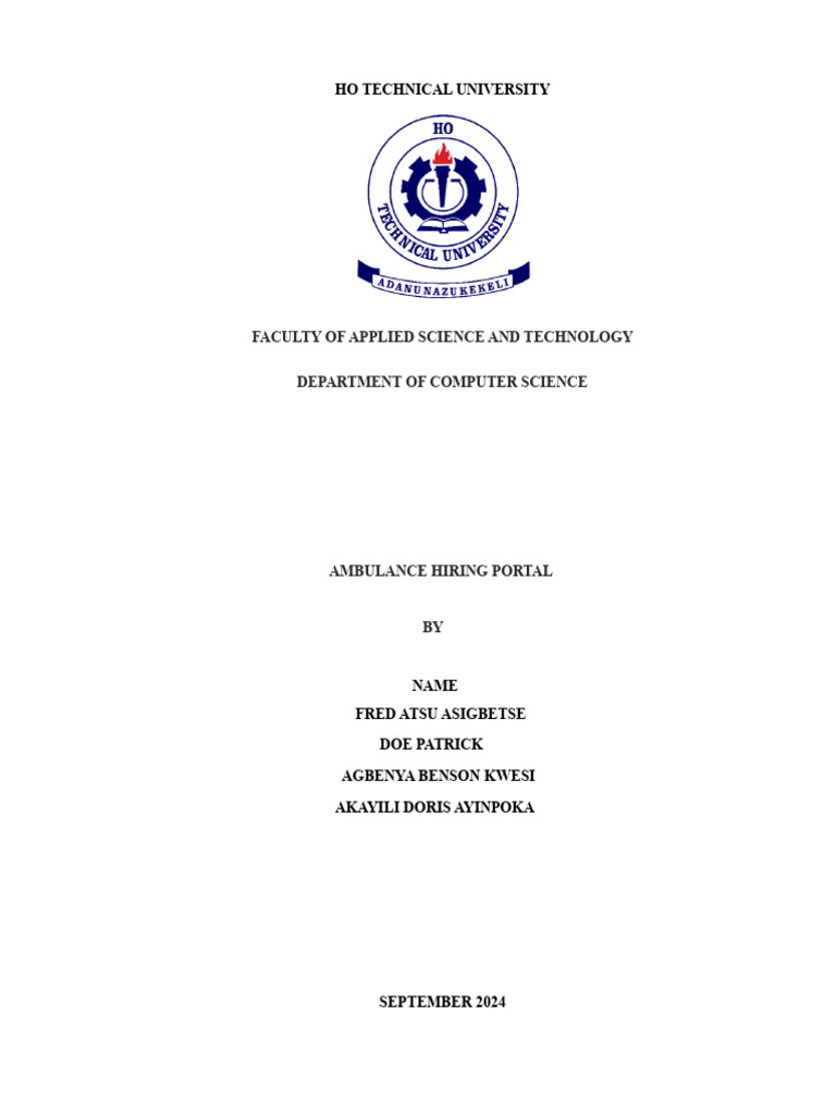 HTU Ambulance Hiring Portal | PDF