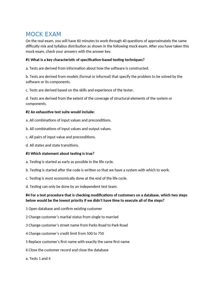 Mock Test ISTQB | PDF