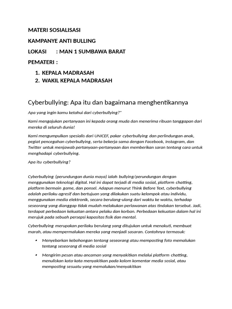 Materi Sosialisasi | PDF