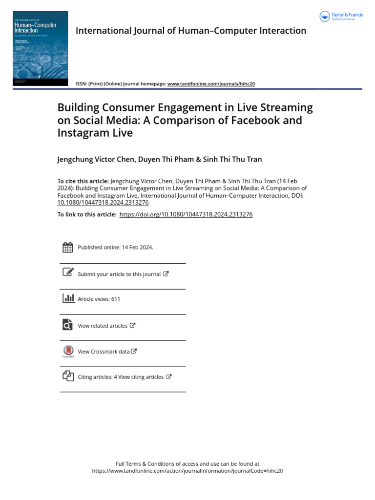 Building Consumer Engagement in Live Streaming On Social Media A ...