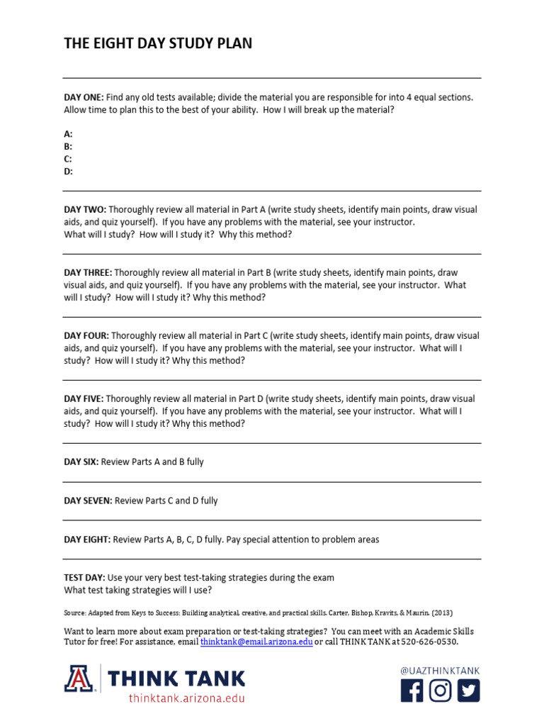 8 Day Study Plan | PDF