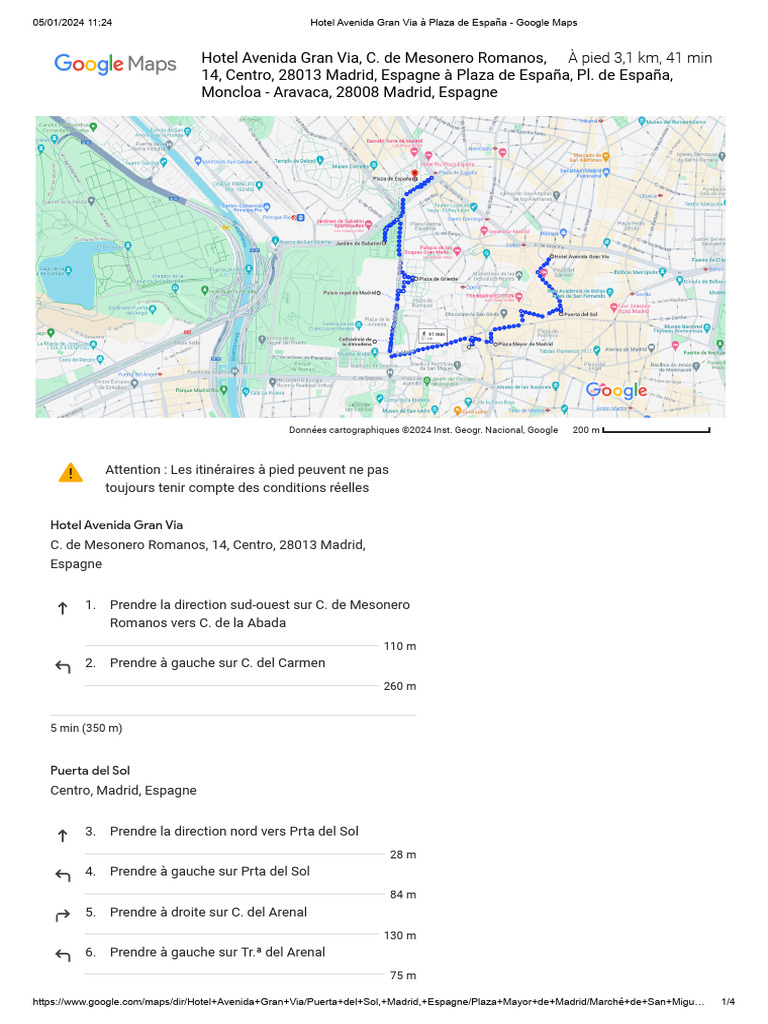 Hotel Avenida Gran Via À Plaza de España - Google Maps | PDF
