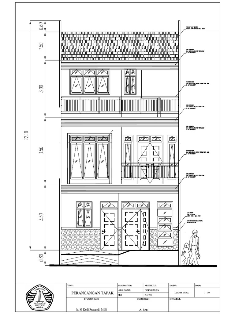Tampak Muka (Tugas Perancangan Tapak 1) A Roni 01217001 | PDF