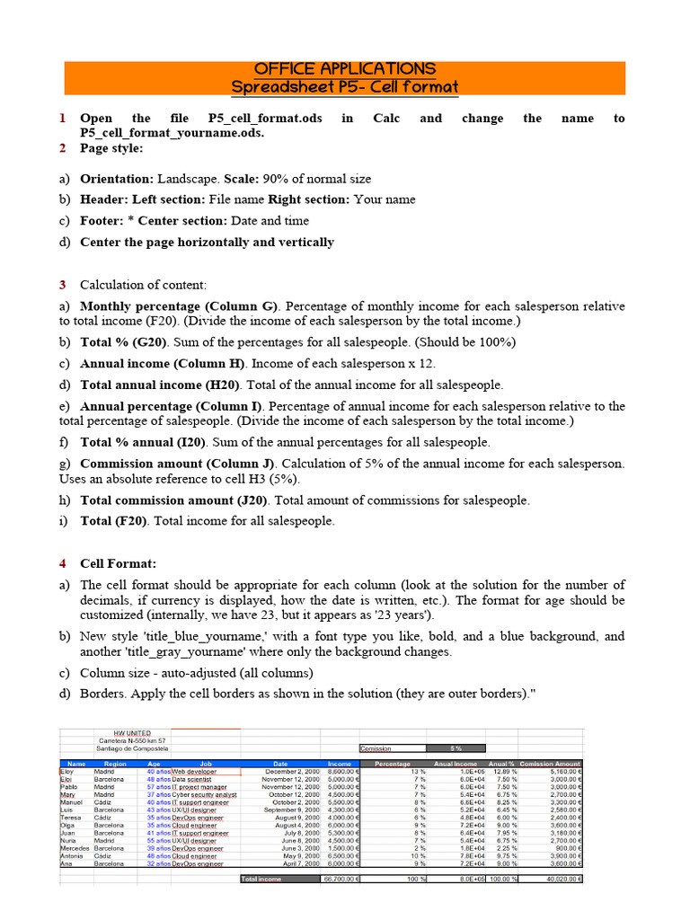 P5 Calc Cell Format | PDF