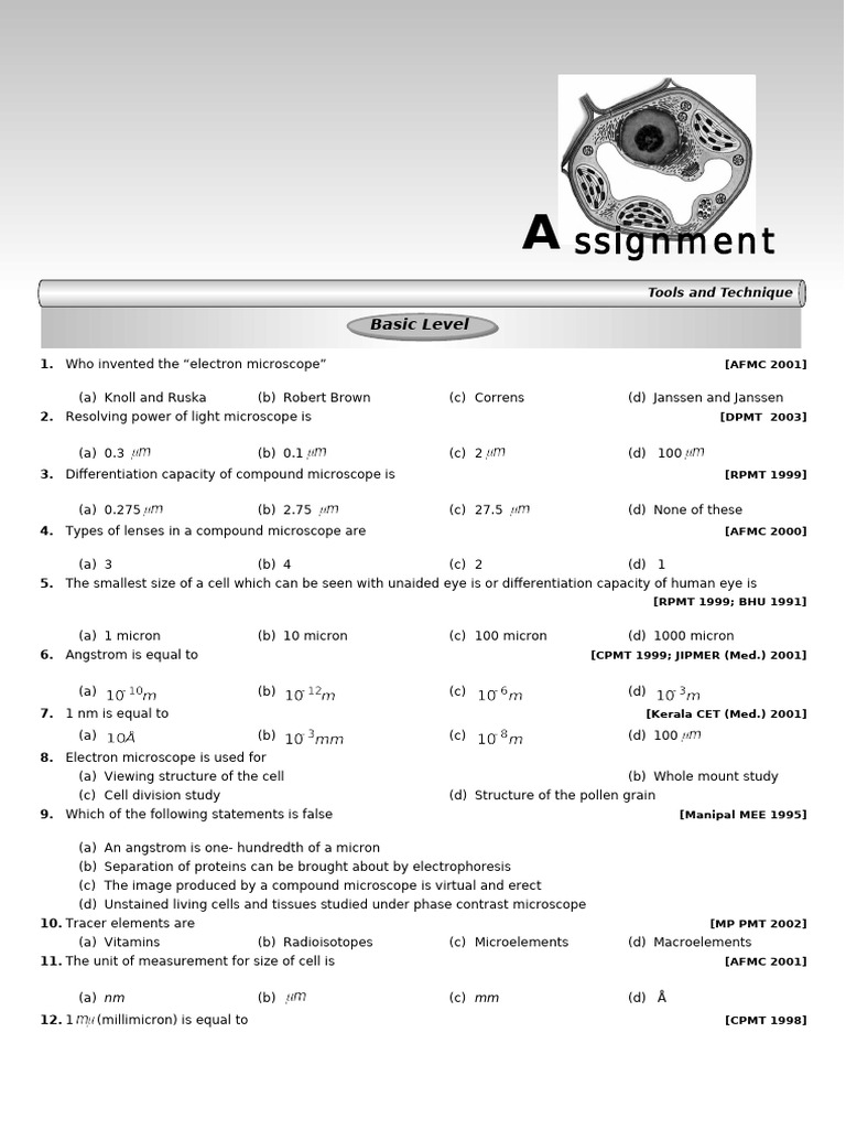 Cell biology-Assi-Part-1-Final | PDF