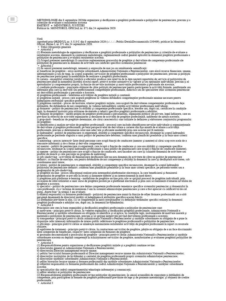 METODOLOGIE 08/09/2020 - Portal Legislativ | PDF