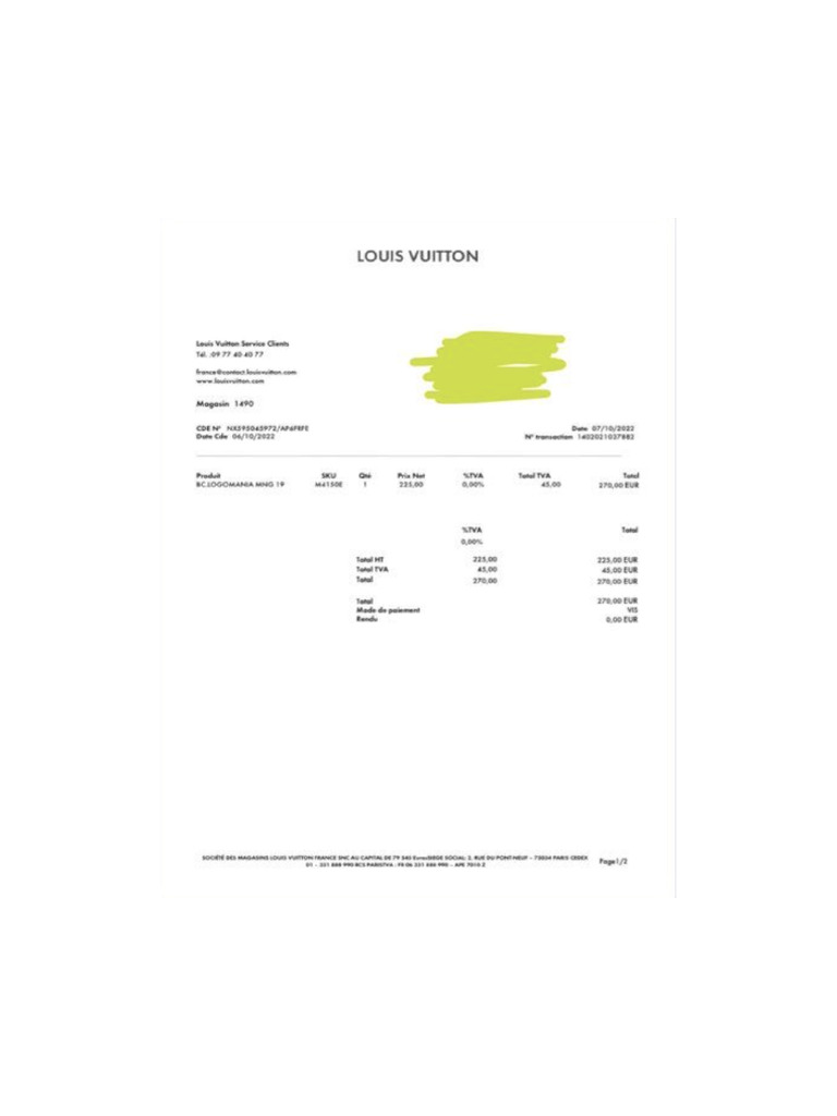 Facture LVMH | PDF