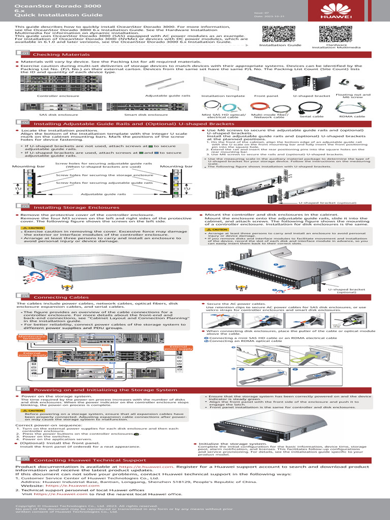 OceanStor Dorado 3000 6.x Quick Installation Guide | PDF