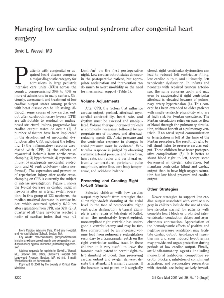 Managing Low Cardiac Output Syndrome After.4 | PDF