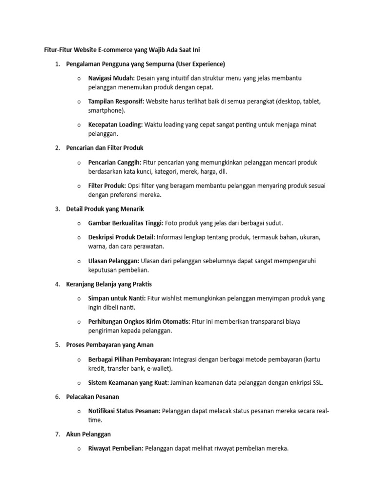 Fitur Ecommerce | PDF | E Commerce | Web Software